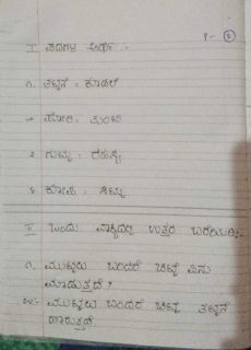 3rd Standard Kannada Lesson Chitte Classwork – IMMANUEL PRIMARY SCHOOL