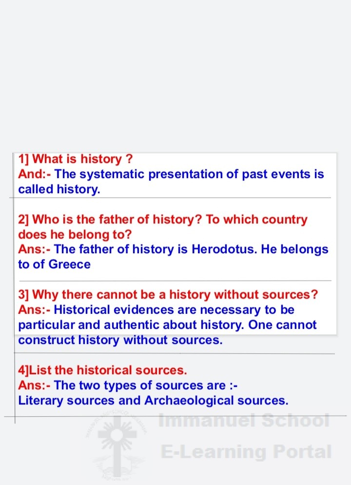 6th std Social. Chapter 1.Introduction to History (Class work ...