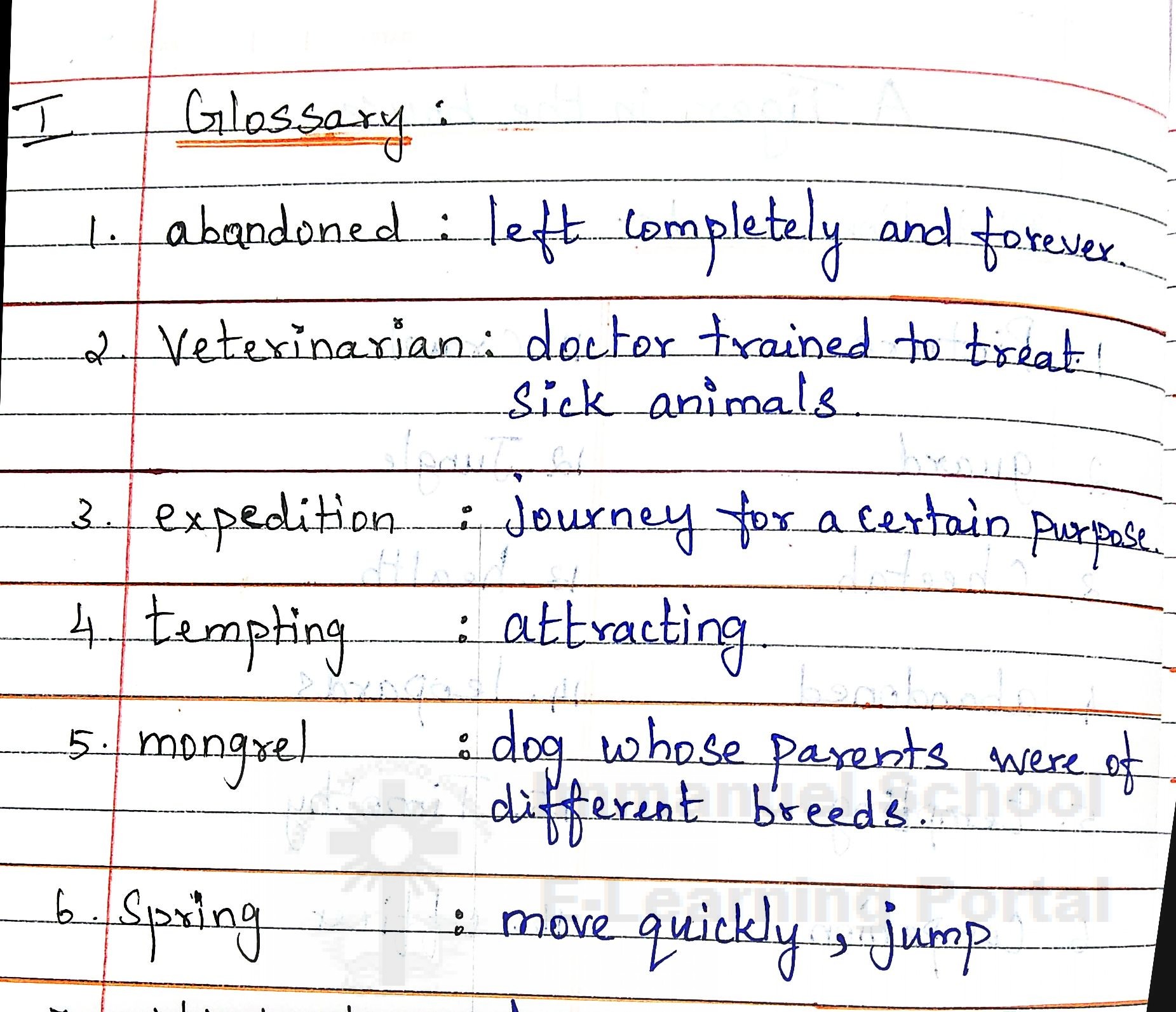 7th Std-English-Chapter1- Glossary(Tiger in the house) – IMMANUEL ...
