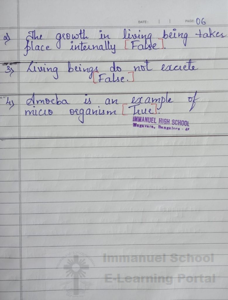 5th std Science-Lesson-01- Living World- Notes. – IMMANUEL PRIMARY SCHOOL