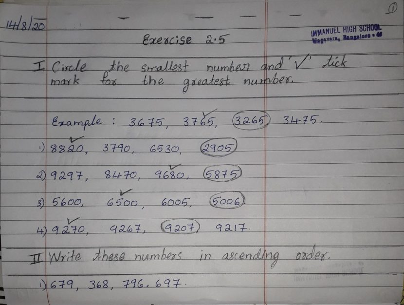 Class 4th Maths Chapter-2 (Numbers) Exercise 2.5 & 2.6 (14.08.2020 ...
