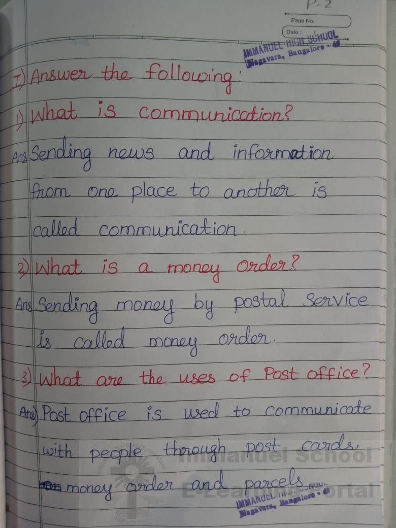 3rd Standard E.V.S (Social) Lesson-3 Communication Through the Letters ...