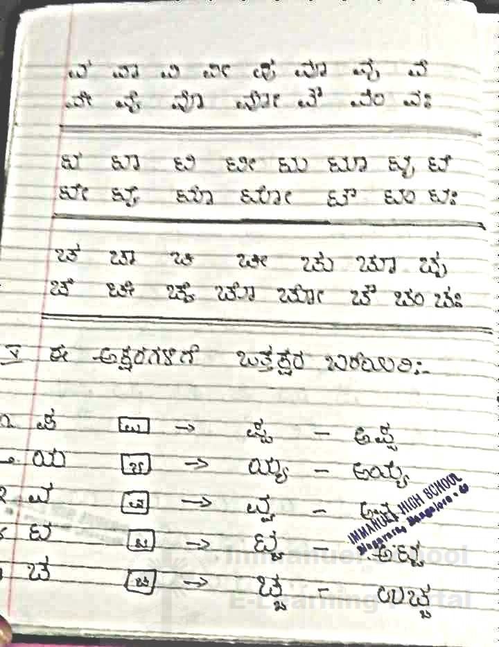 2nd Std Kannada Lesson-3 classwork – IMMANUEL PRIMARY SCHOOL