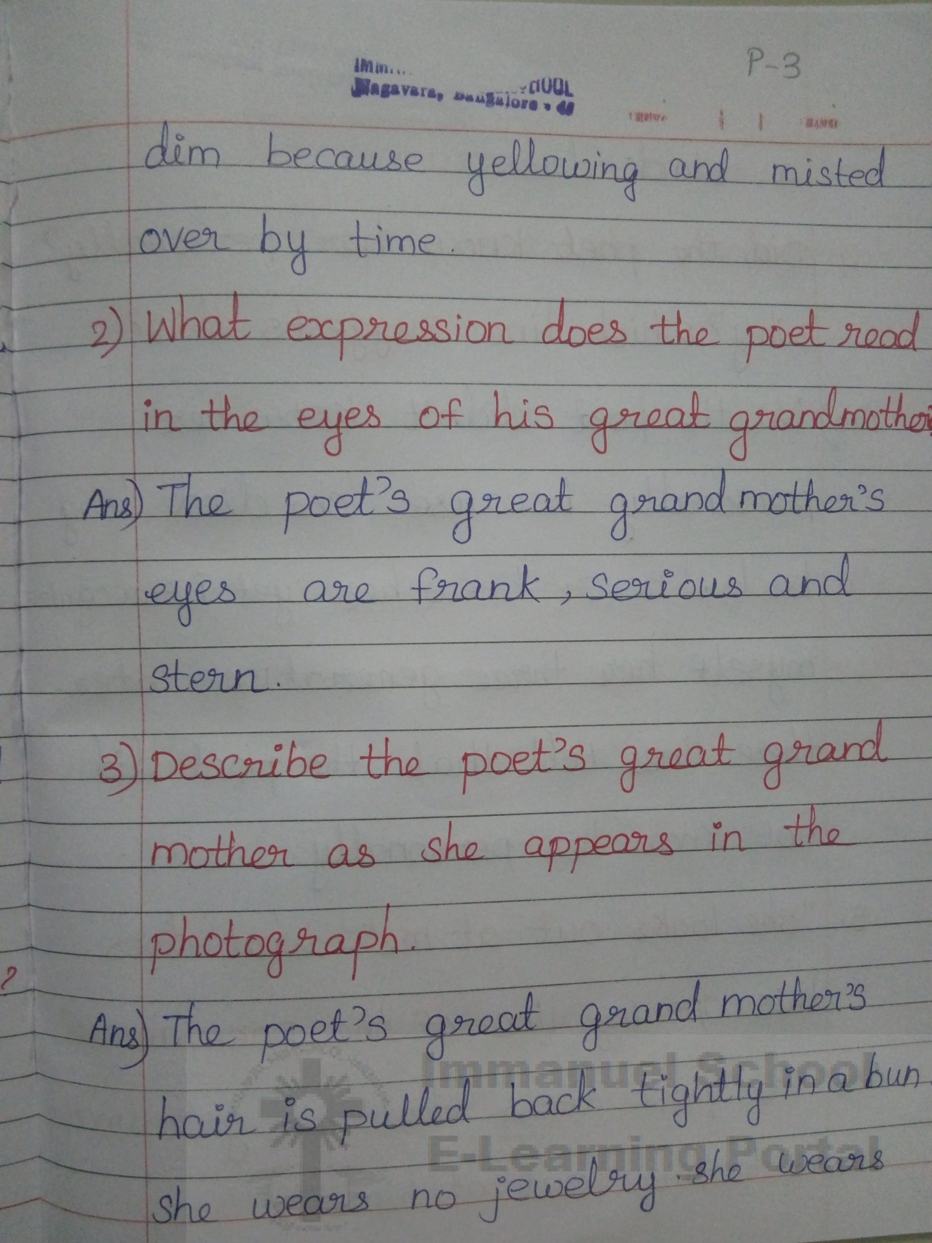 5th standard English Great Grandmother poem – 2(class work) – IMMANUEL ...