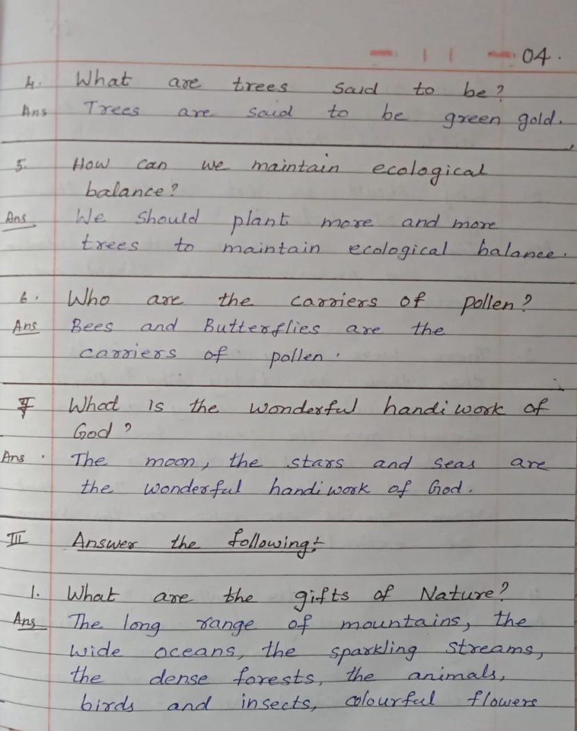 6th std English-Lesson-02-The Gifts Of Nature-(Notes). – IMMANUEL ...